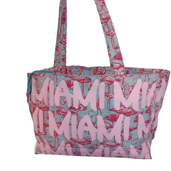 Robin Ruth | Bags | Robin Ruth Miami Flamingo Print Tote Bag Pink And ...